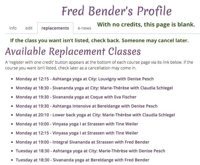 How to use a credit for a replacement class